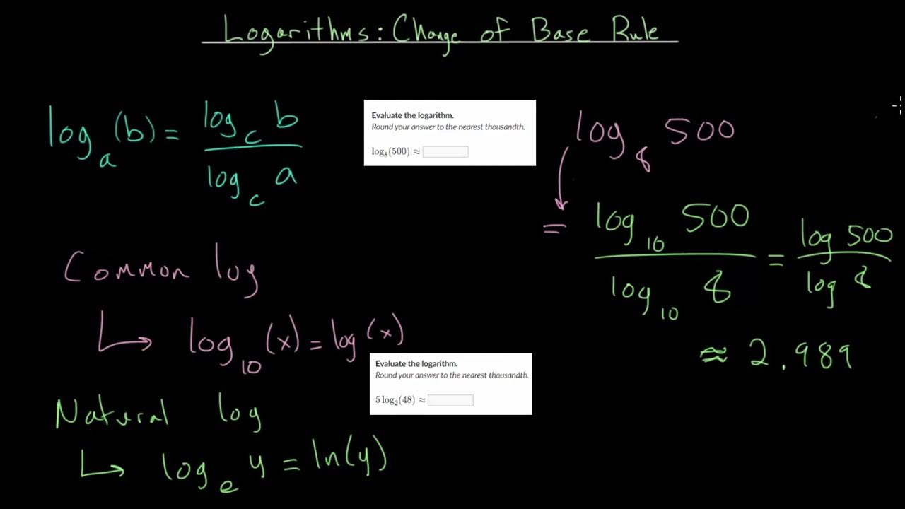 Logarithms: Change Of Base Rule (Practice) - YouTube