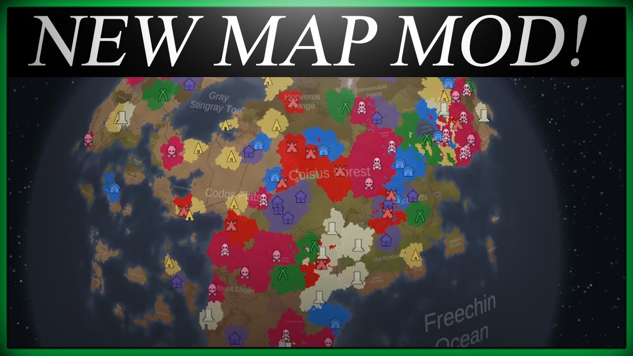 Rimworld Colored Faction Map Mod | Mora's Territory - YouTube
