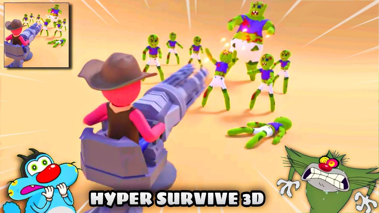 OGGY CAN SURVIVE IN 1000 ZOMBIES ! HYPER SURVIVE 3D GAME | OGGY GAME - YouTube