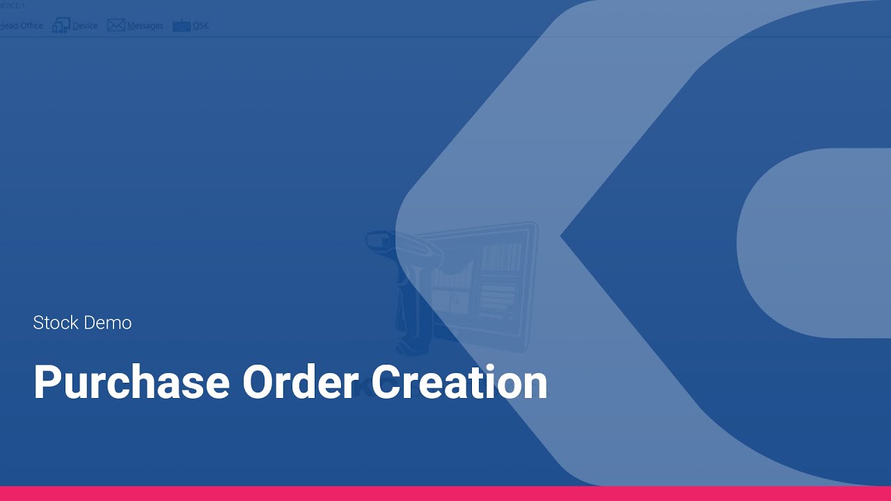 Stock Control Demo - Purchase Order Creation - YouTube