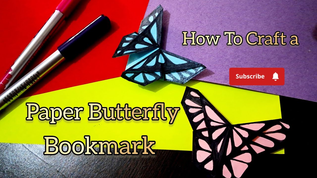 How to craft a Paper Butterfly Bookmark 🦋 #craft #craftideas # ...