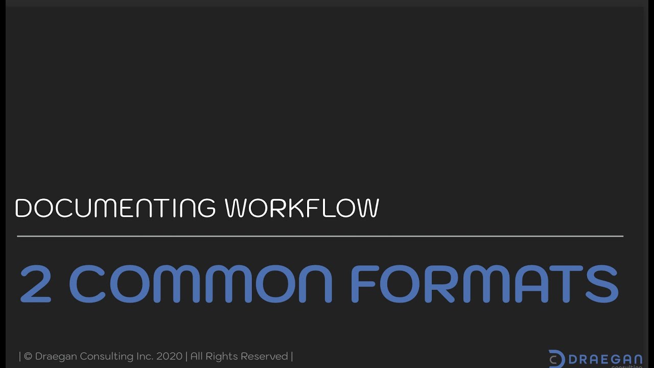 Common Formats for Documenting Workflows - YouTube