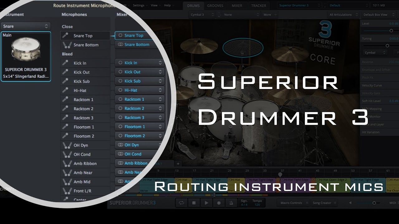 How to route instruments to new mic channels | Superior drummer 3 - YouTube