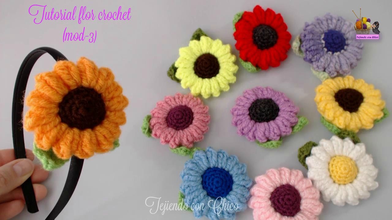 Tutorial flor crochet (mod-3) - YouTube