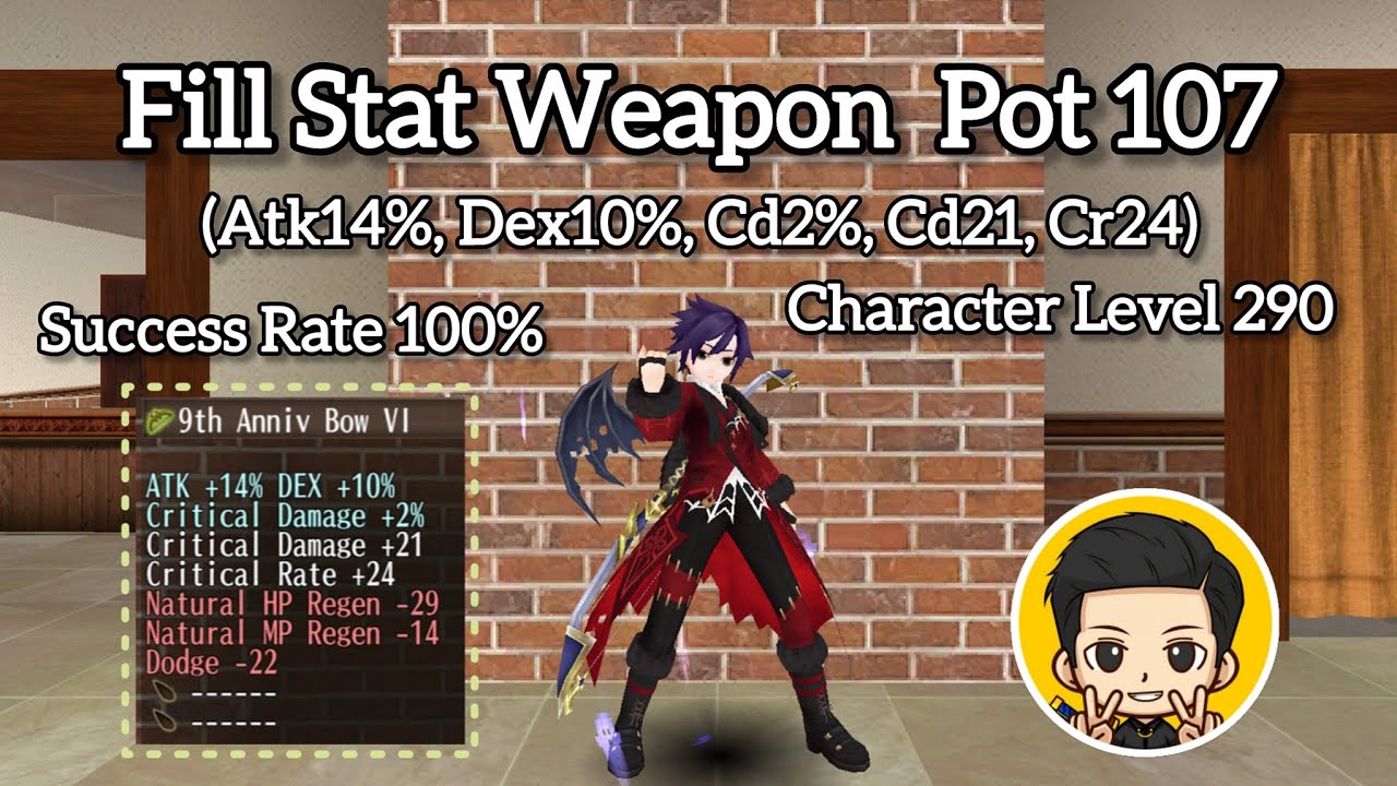 Fill Stat Weapon Pot 107 (Atk14%Dex10%Cd2%Cd21Cr24) Character Level 290 ...