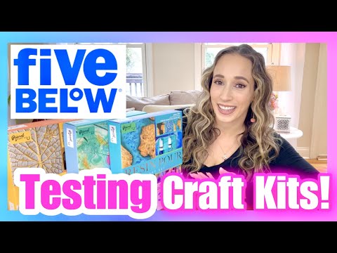 TRYING FIVE BELOW CRAFT KITS // DIY FOIL LEAF, ACRYLIC PAINT POUR ...