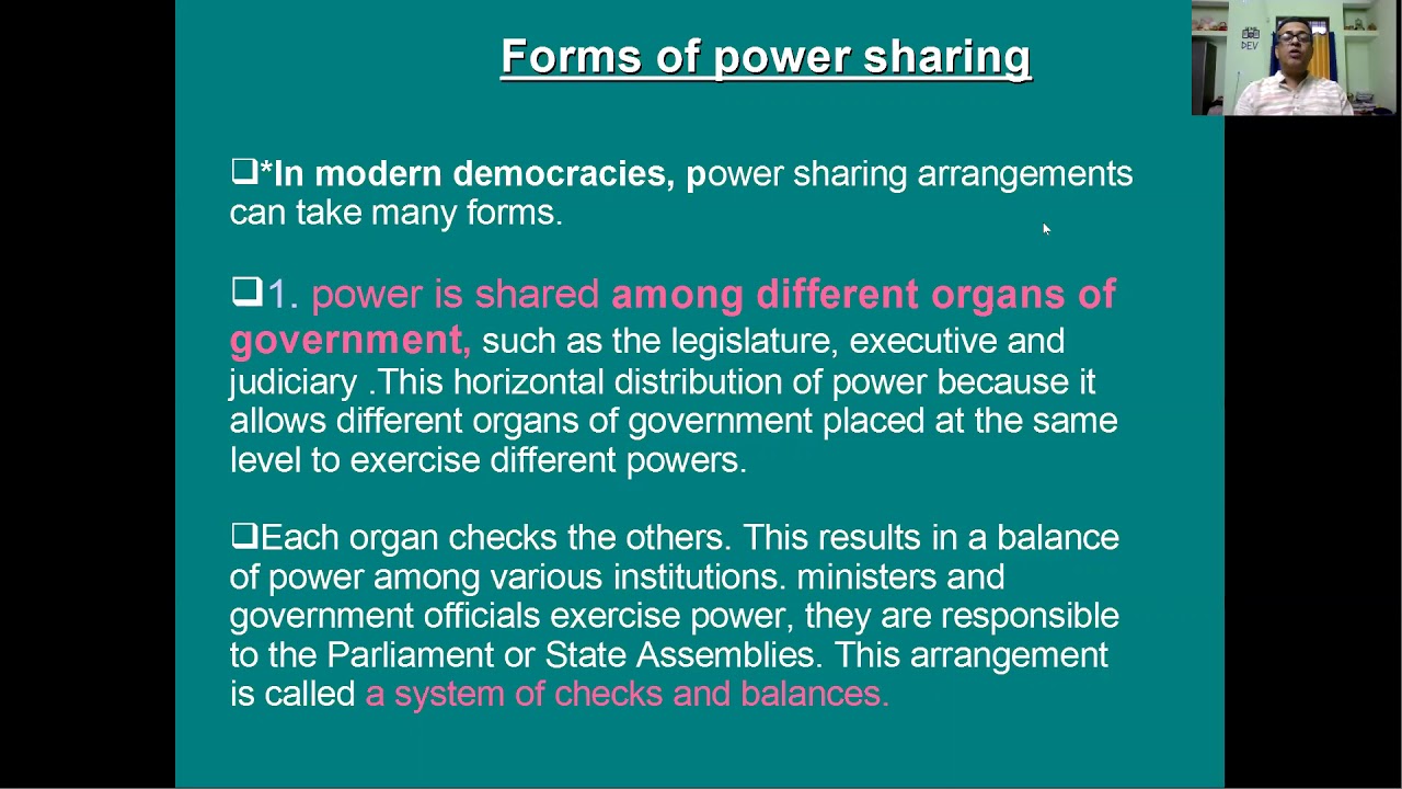 Forms of power Sharing by Nalin Kumar - YouTube
