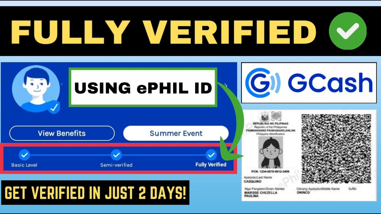 HOW TO GET FULLY VERIFIED GCASH ACCOUNT USING ePHIL ID 2024 | HR LEAH G ...
