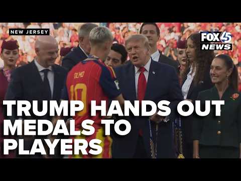 Trump hands out World Cup medals to Spain