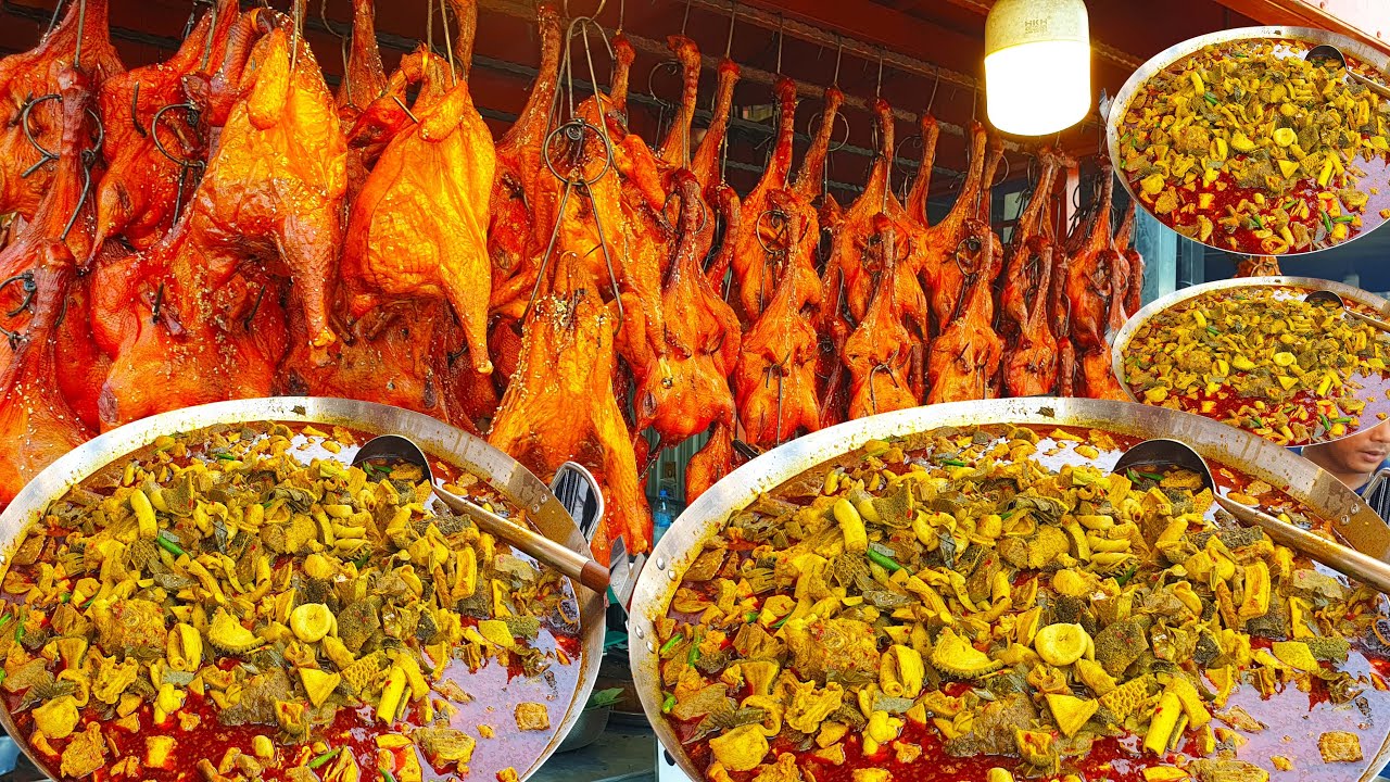Spicy beef internal organ soup, duck soup, delicious roasted ducks ...