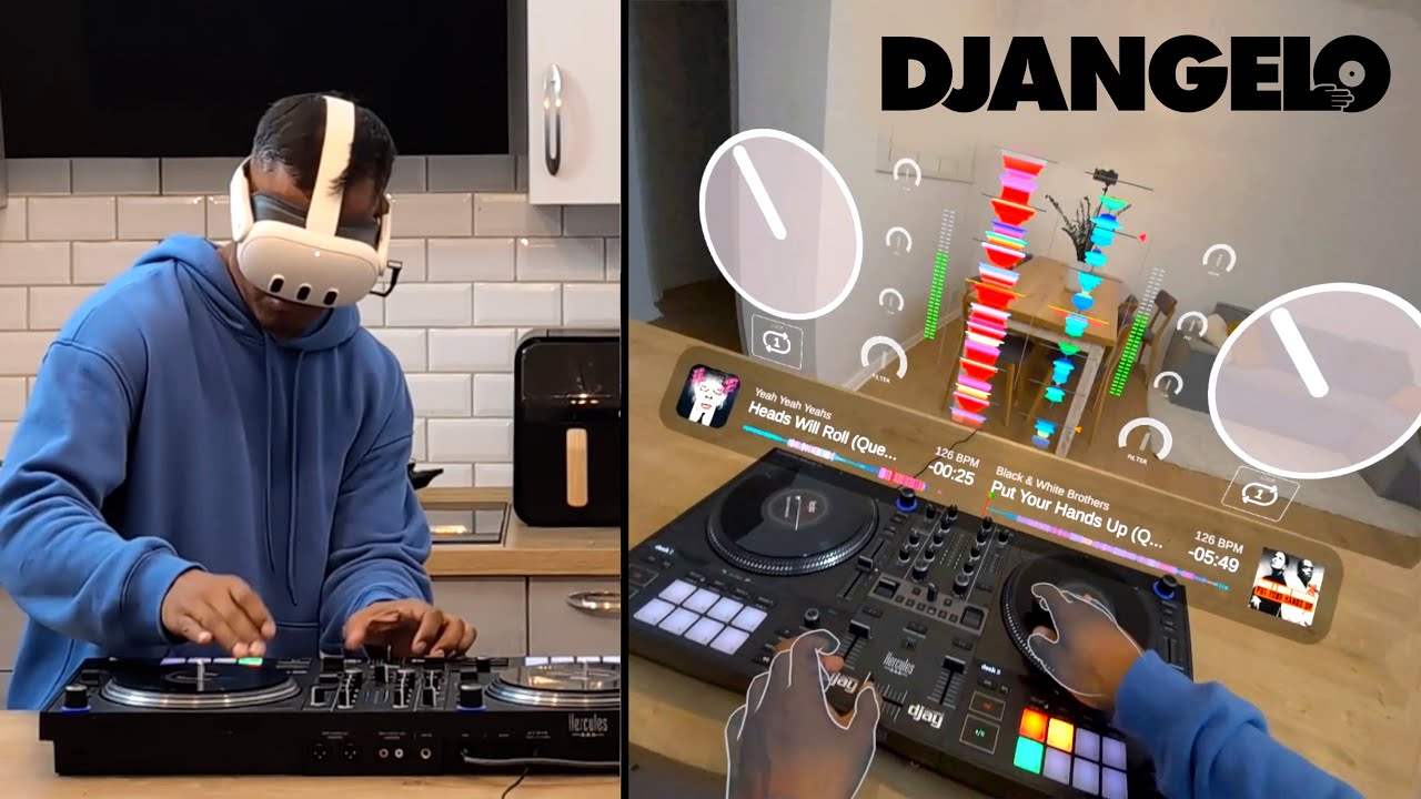 DJing in mixed reality with djay for Meta Quest - YouTube