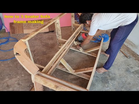 How to make frame Fusion Furniture Factory Fabric 3 Seater Sofa//how to ...
