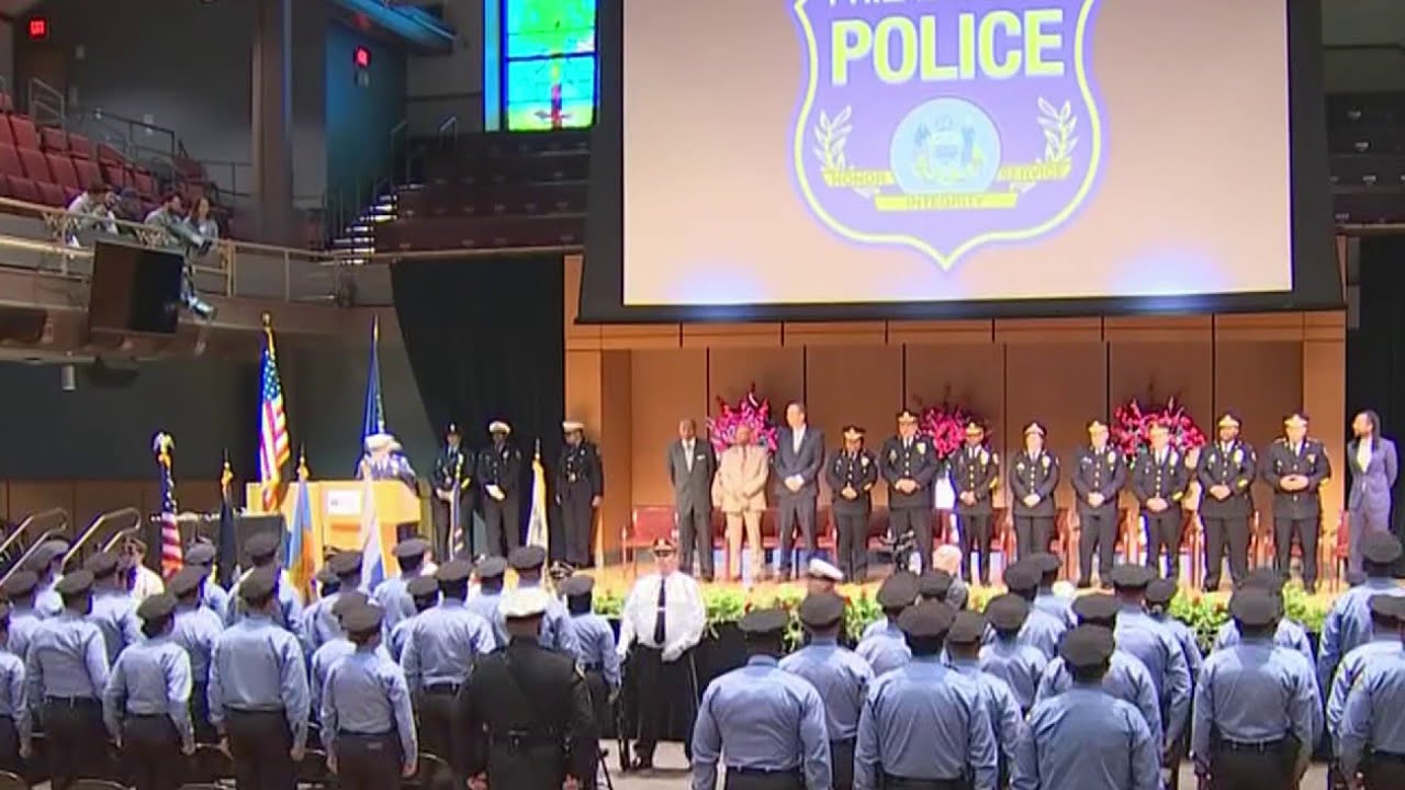 Dozens of new Philadelphia police officers graduate the academy - YouTube
