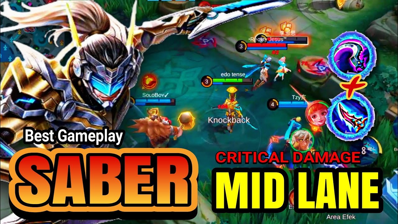 SABER MID LANE CRITICAL DAMAGE SABER BUILD PRO PLAYER 2023 - YouTube