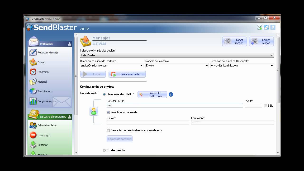 Configurar Sendblaster con Cuenta Gmail - YouTube