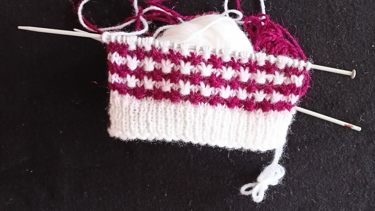 Two colours knitting pattern for ladies cardigan/baby sweaters/jackets/आसान बुनाई डिजाइन - YouTube