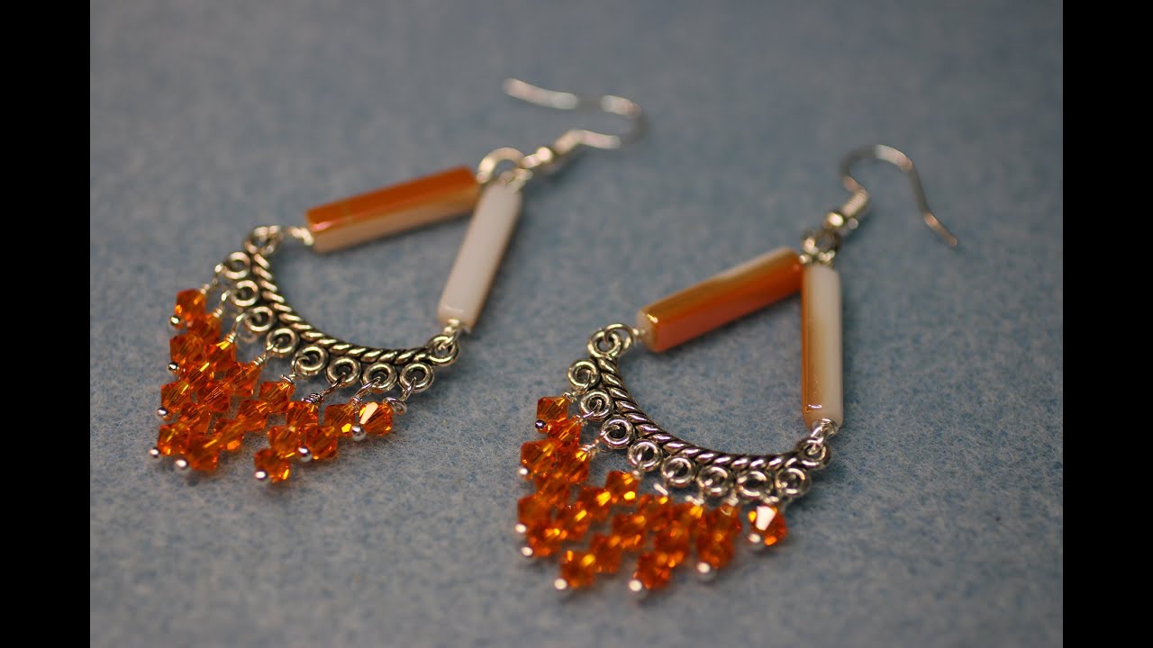 Dangle Earrings using cubinoid beads and 4mm bi-cones from the GGC ...