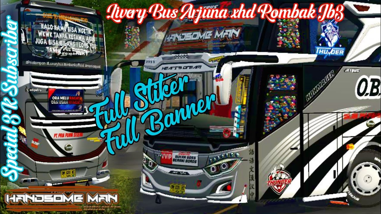 share Livery Bus Arjuna Xhd Rombak Jb3 full banner dan stiker special ...