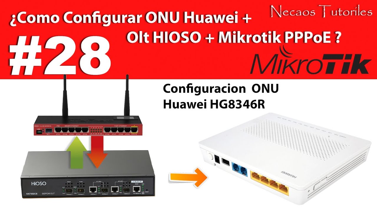 Como configurar ONU HUAWEI + OLT HIOSO + PPPOE facil. - YouTube