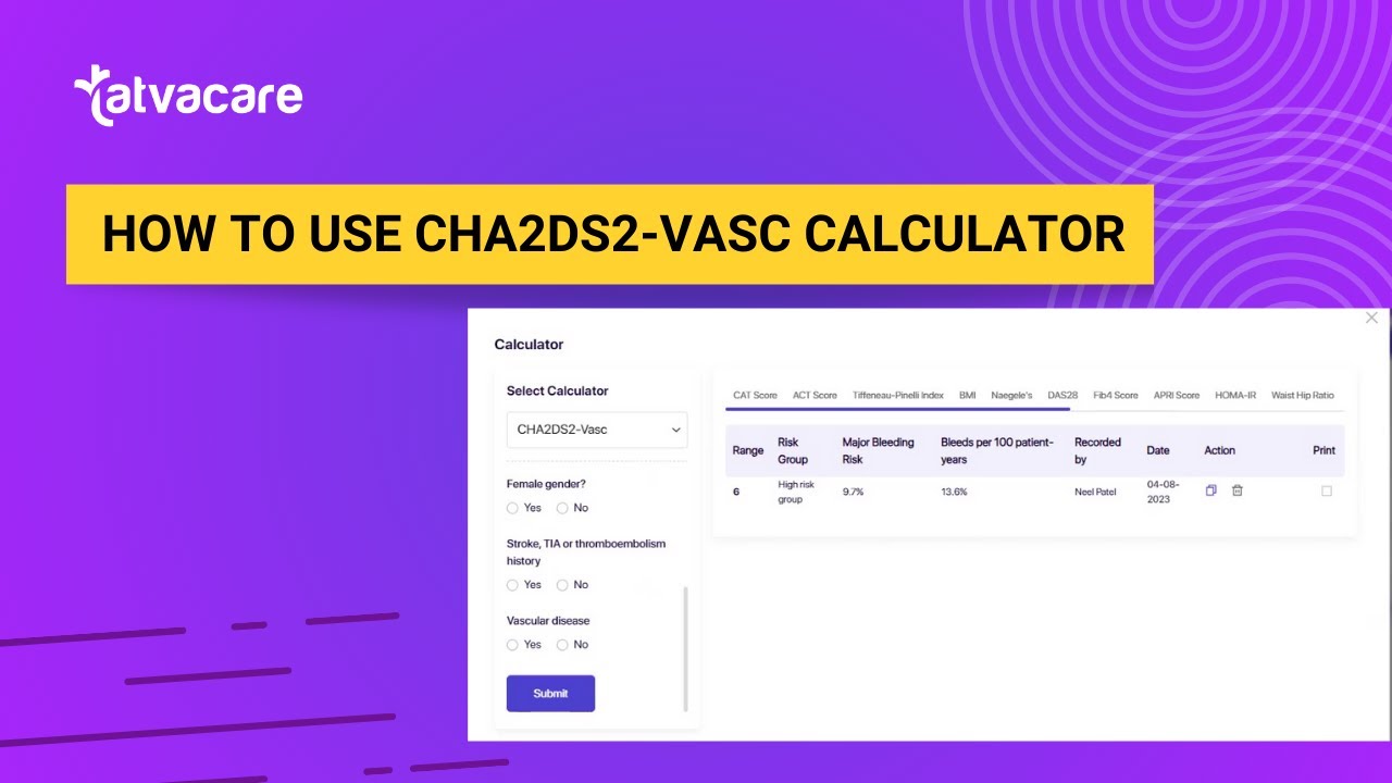 How to use CHA2DS2 VASC Calculator - YouTube