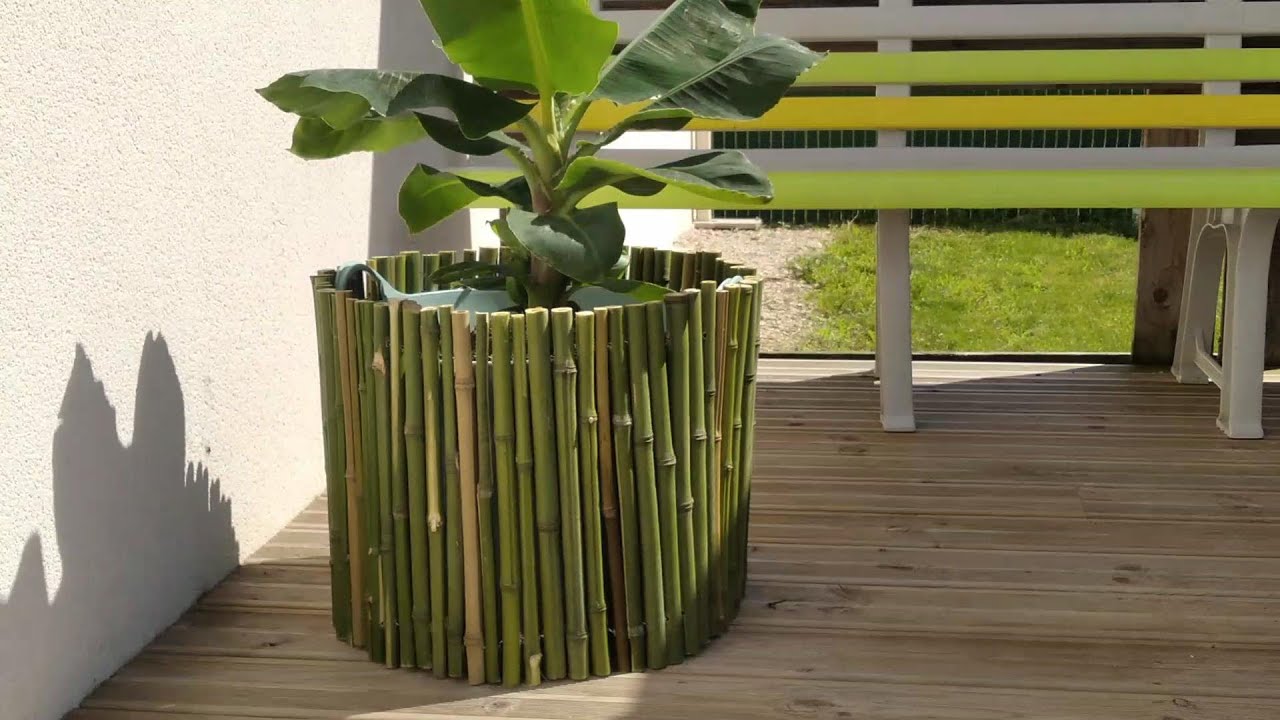 cache pot en bambou - YouTube