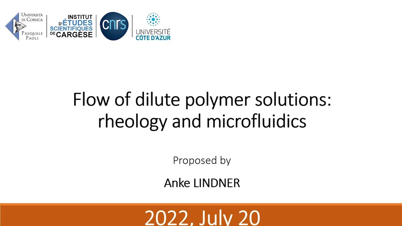 Anke LINDNER - Flow of dilute polymer solutions : rheology and ...