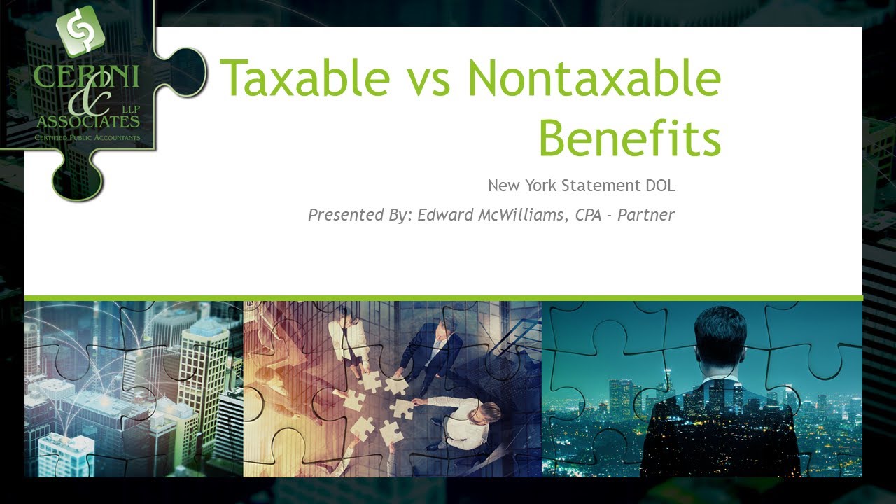 Taxable vs Nontaxable Benefits - Cerini Short - YouTube