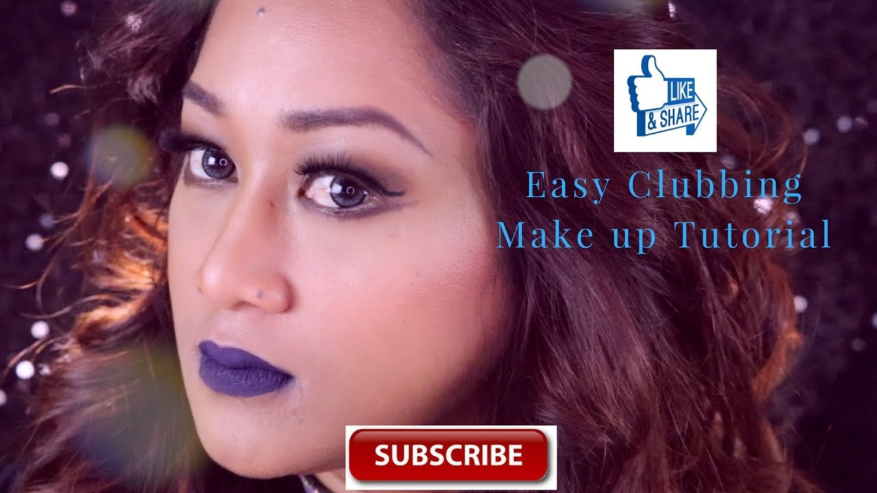 Night out/ Clubbing Makeup Tutorial/bold liquid lipstick - YouTube