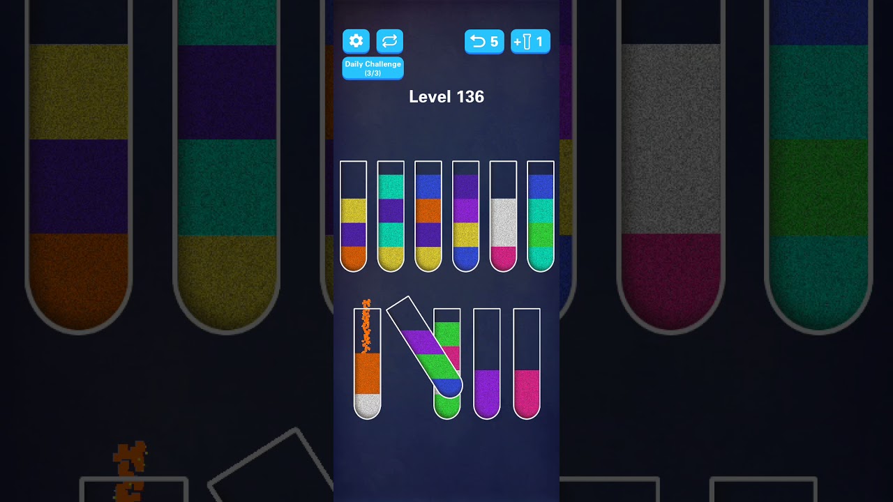 sand sort puzzle level 136 - YouTube