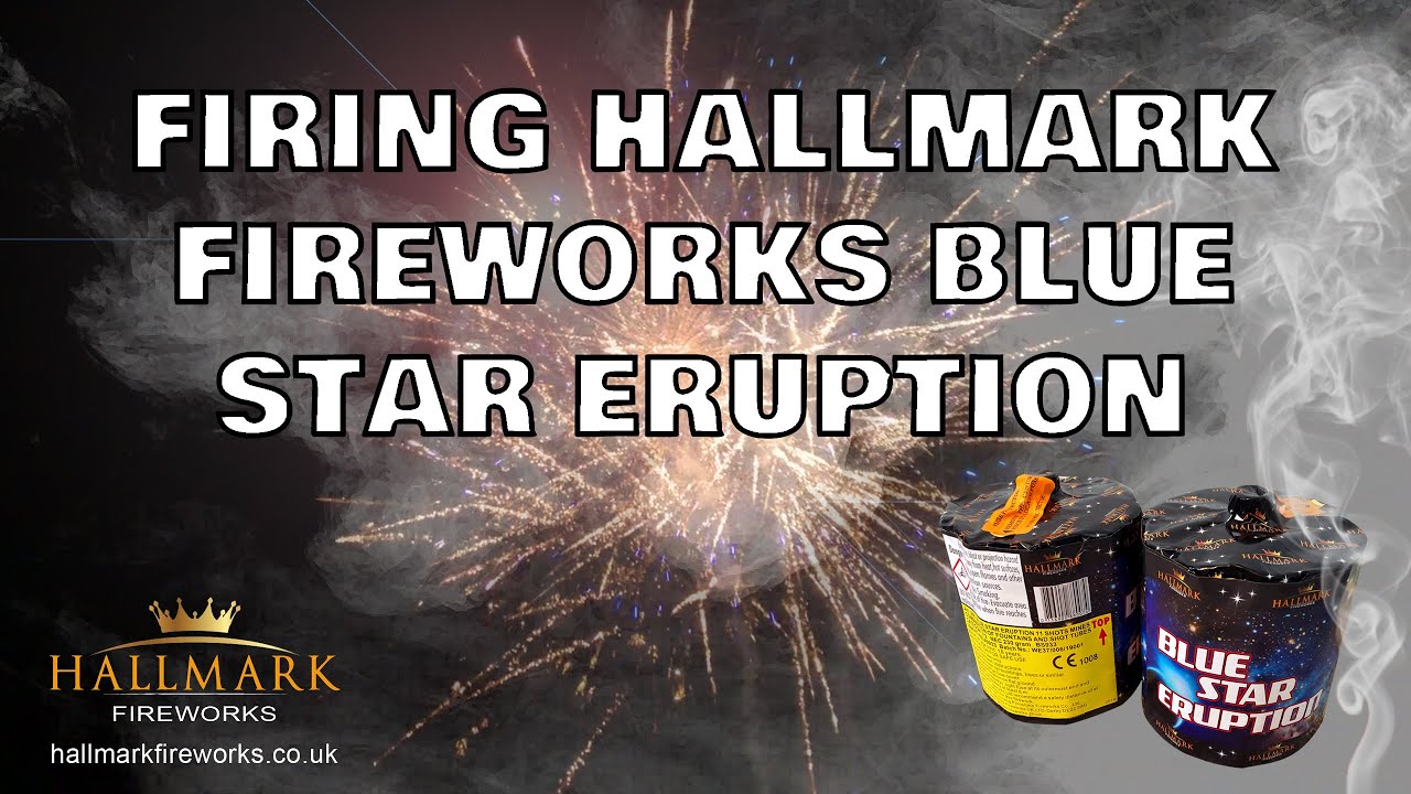 Firing Blue Star Eruption by Hallmark Fireworks. (UK Landed Footage ...