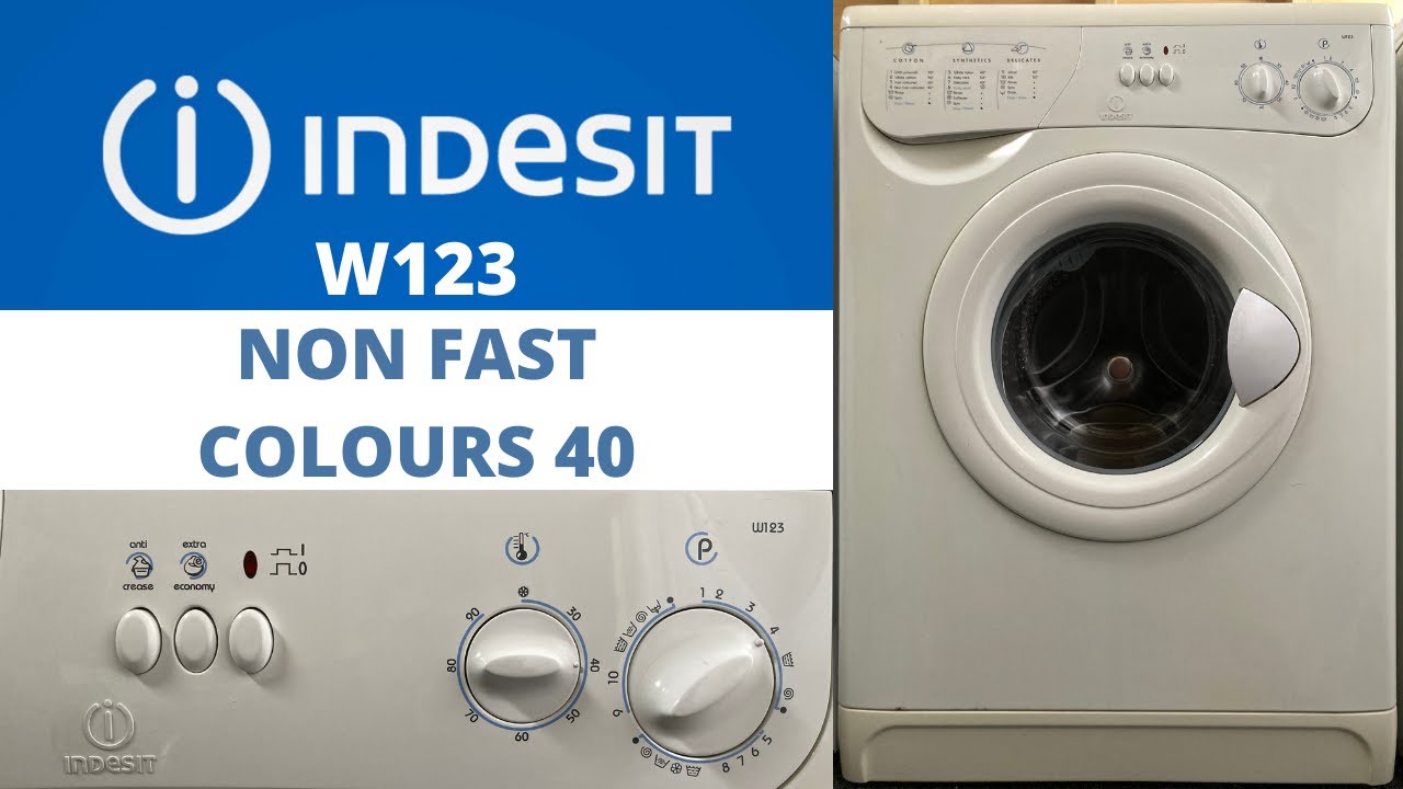 Indesit Evolution W123 Washing Machine - [4] Non Fast Colours 40 + Extra Economy - YouTube