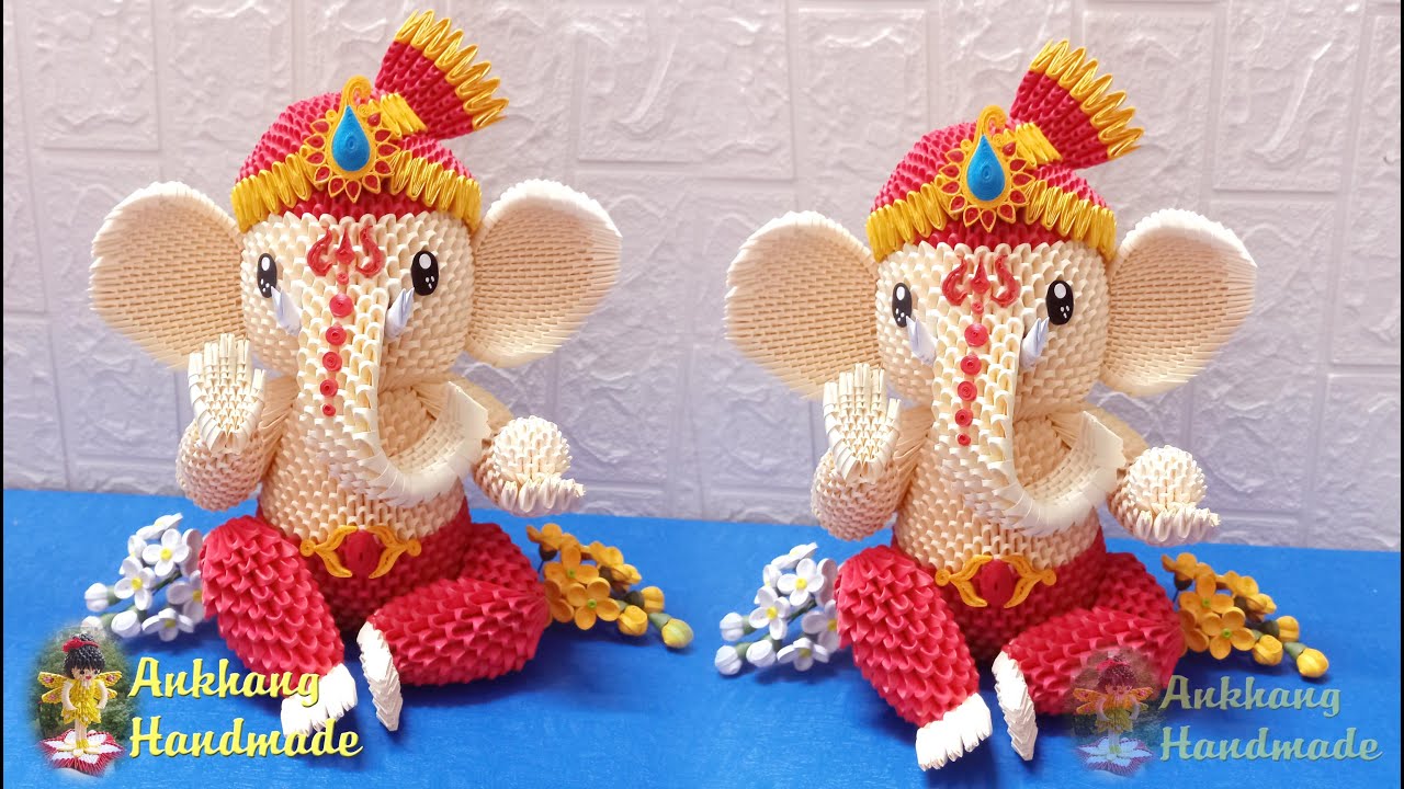 3d origami Lord Ganesha Idol P3 tutorial | Eco Friendly Ganesha Idol ...