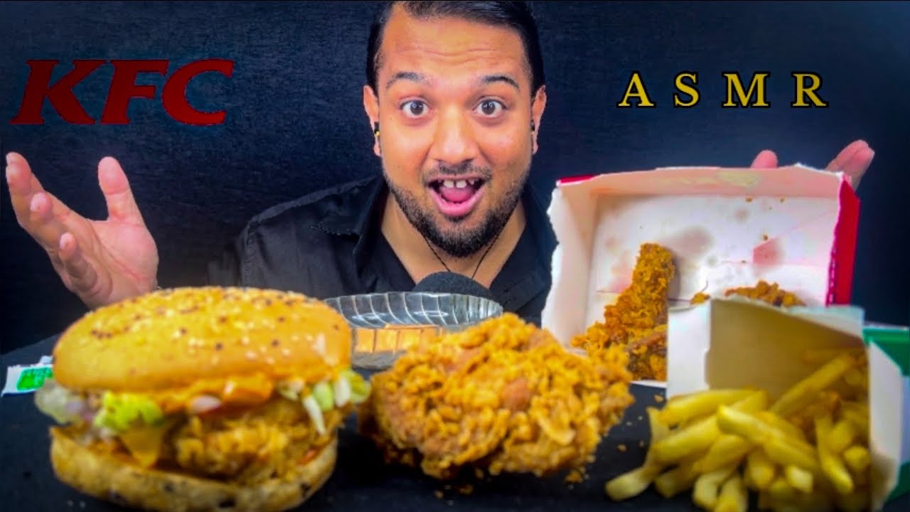 KFC ASMR FRIED CHICKEN EATING CHALLENGE | CRISPY CHICKEN ASMR | EATING ...