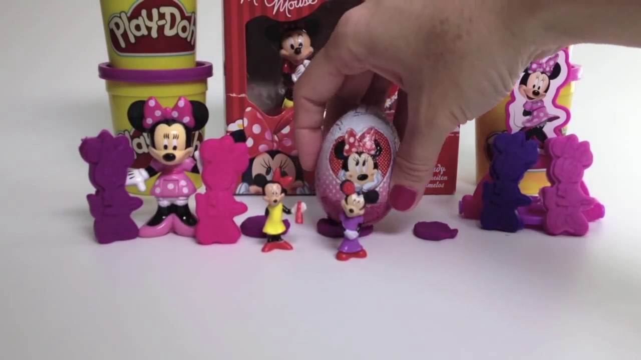 Minnie Mouse Play Doh Stamp Surprise Eggs How to make Playdough Minnie ...