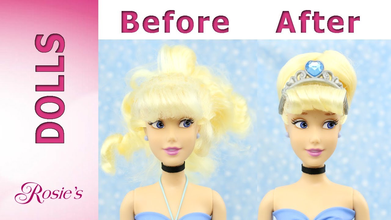 Disney Cinderella Multi Doll Makeover Part 2 - High Twisted Bun - YouTube