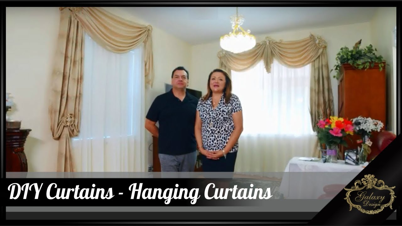Hanging Curtains DIY | Hanging curtains without rods | Galaxy Design ...