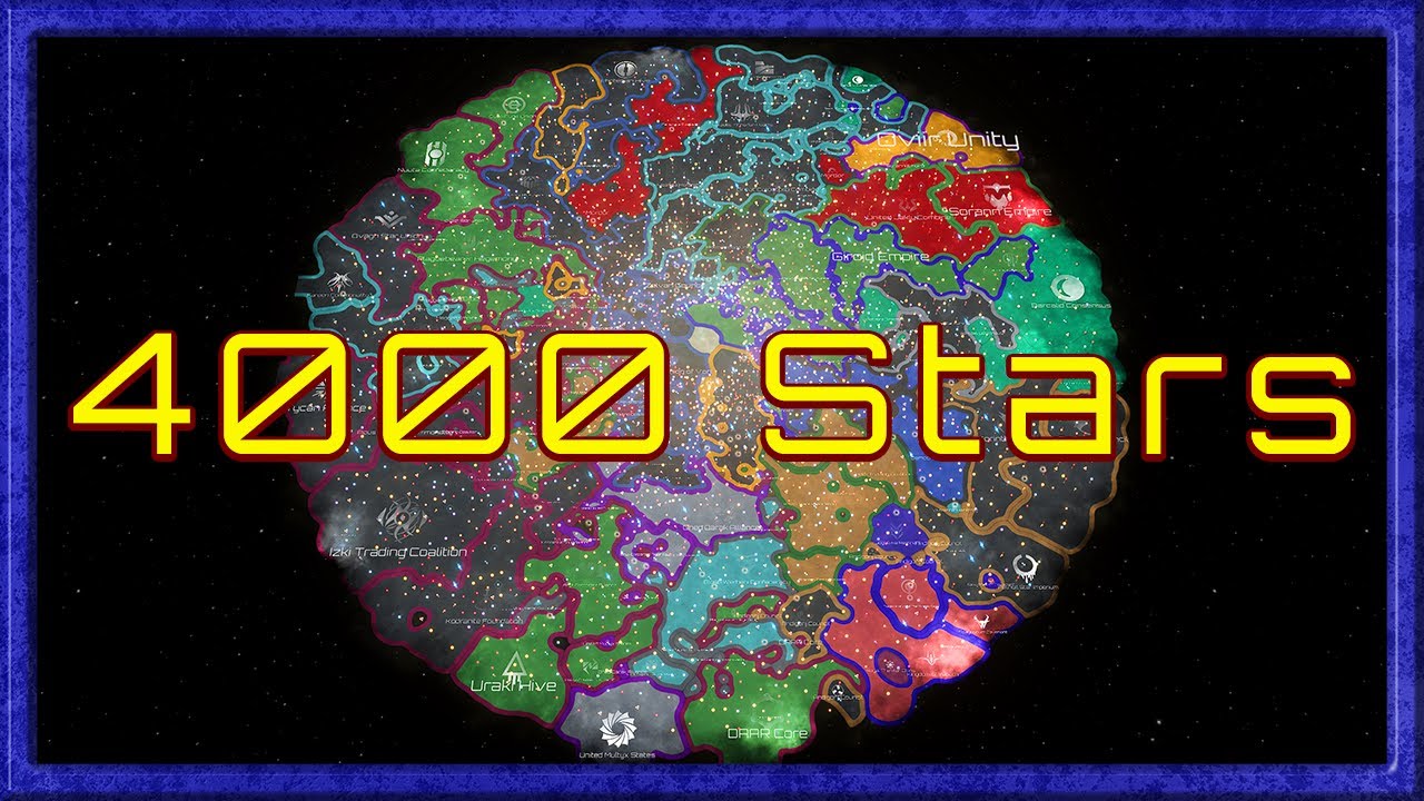 Stellaris - 4000 Star Galaxy timelapse - 60 AI Empires - 5 Fallen ...