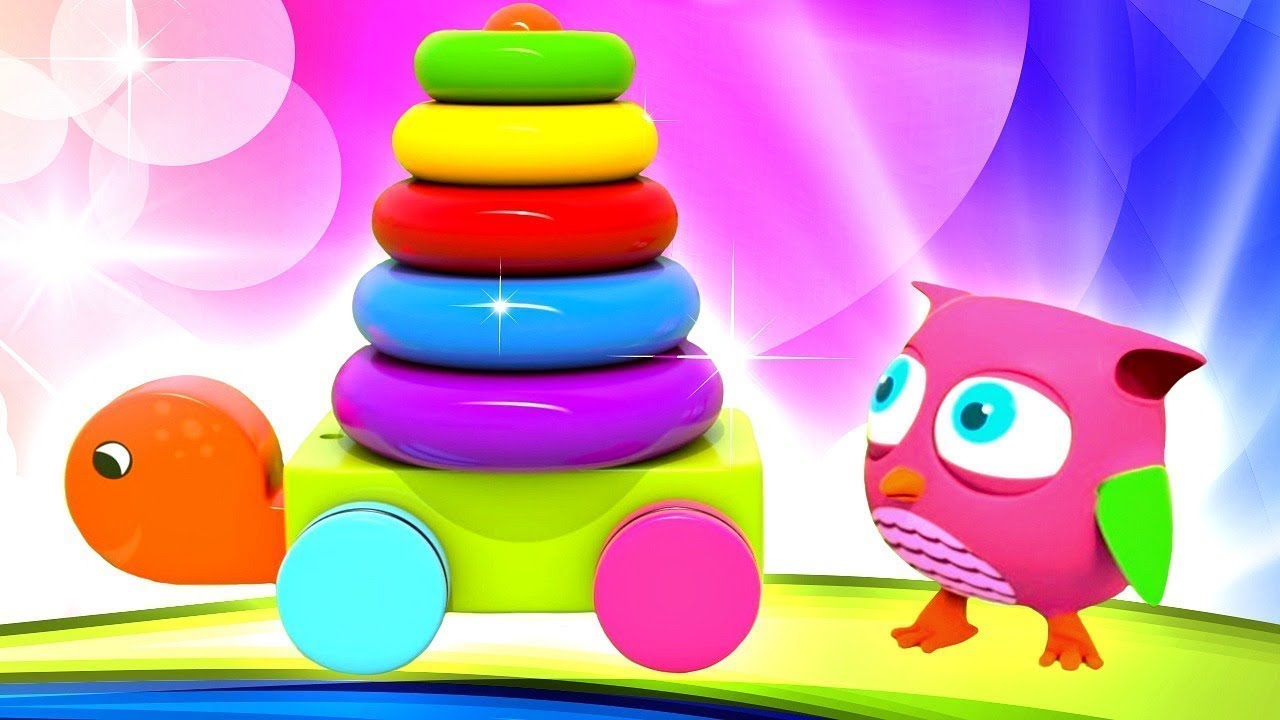 Hop Hop the Owl cartoons for kids. A turtle ring pyramid! Play and ...