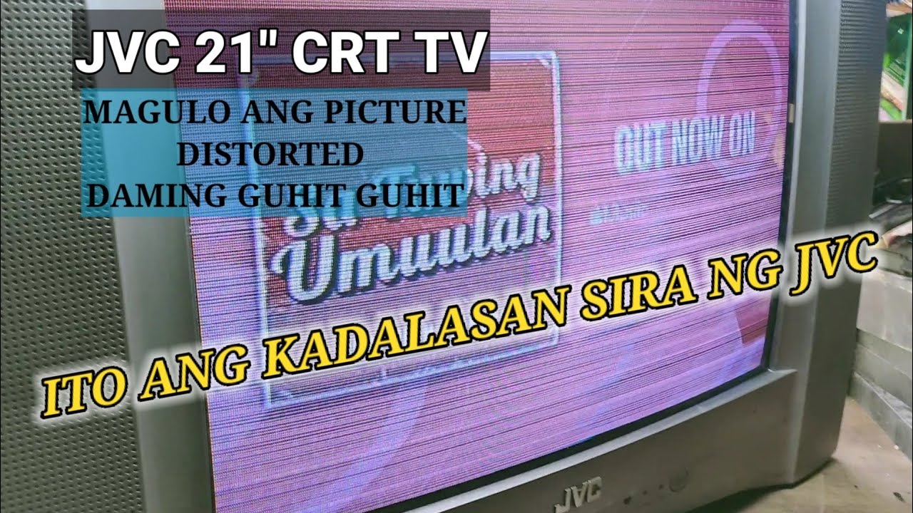 JVC 21" CRT TV , PICTURE PROBLEM, MULTIPLE HORIZONTAL LINES , DISTORTED ...
