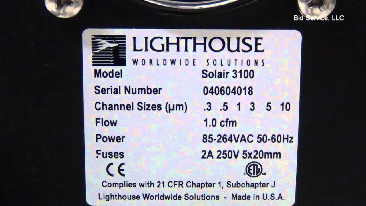 Lighthouse Solair 3100 Particle Counter #58980 - YouTube