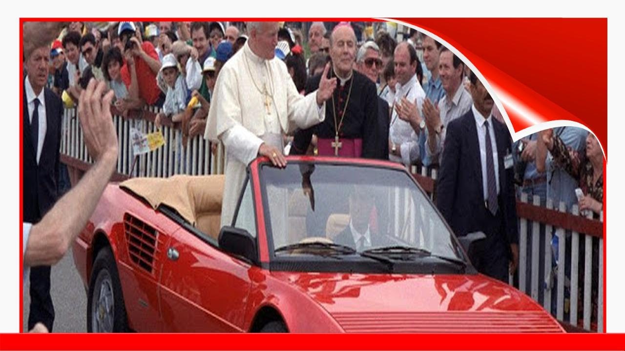 Pope John Paul Ii Riding The New Ferrari Mondial Cabriolet In Fiorano ...
