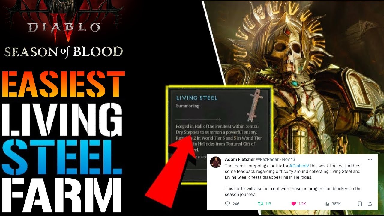 Diablo 4: DEVS Just Made Farming "Living Steel" A Whole Lot EASIER! Why ...
