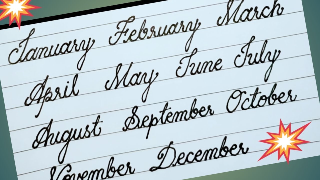 Months names in cursive handwriting for beginners... #Acehandwriting ...