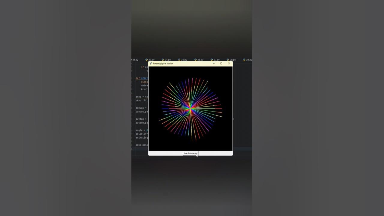 Hypnotic Rotating Spiral Illusion 🌈 #python #pythonanimation #opticalillusion #pythondeveloper ...