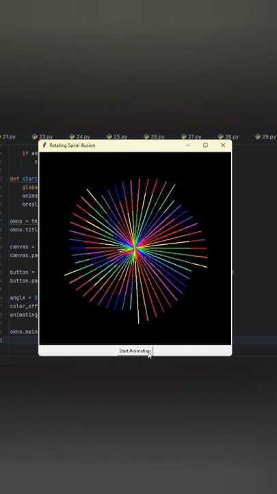 Hypnotic Rotating Spiral Illusion 🌈 #python #pythonanimation #opticalillusion #pythondeveloper ...