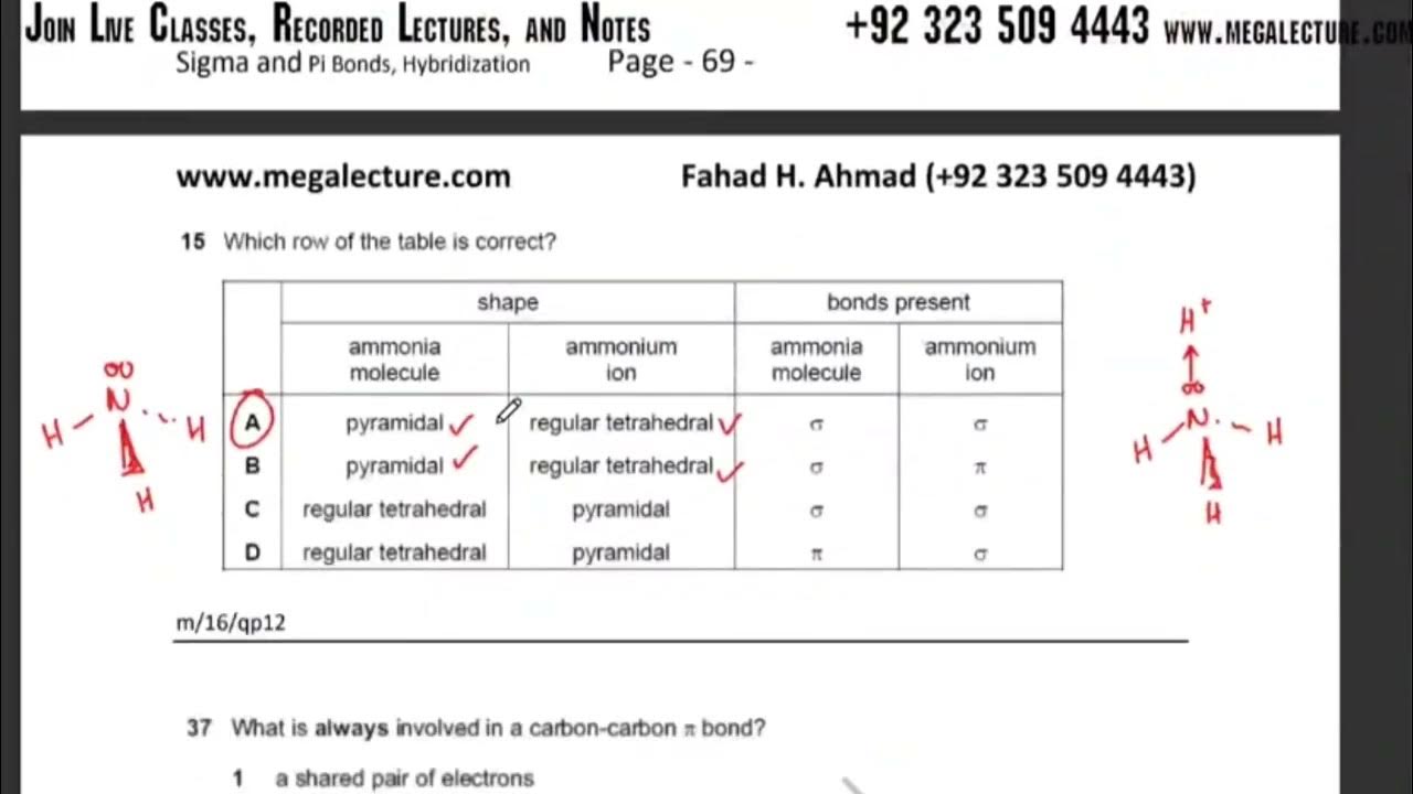Sigma and Pi Bond Questions Solved - Past Papers Solved - YouTube