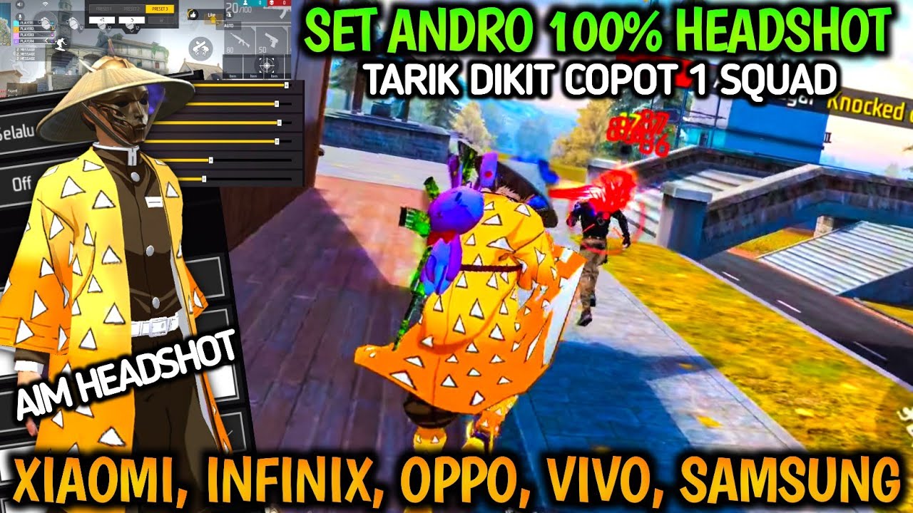 SET ANDRO 100% GACOR 🔥 Pengaturan Sensi FF Auto Headshot 2024 Setelah ...
