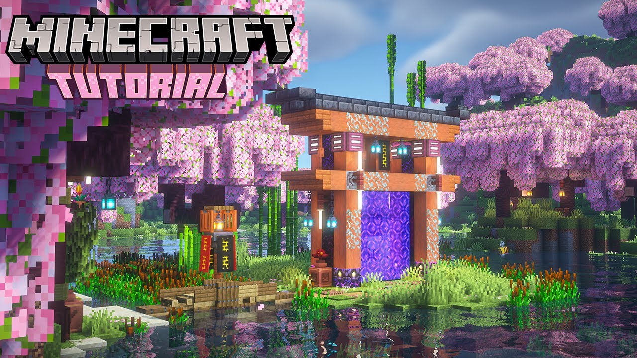 Minecraft | TORII GATE - Nether Portal (Japanese Version) Tutorial ...
