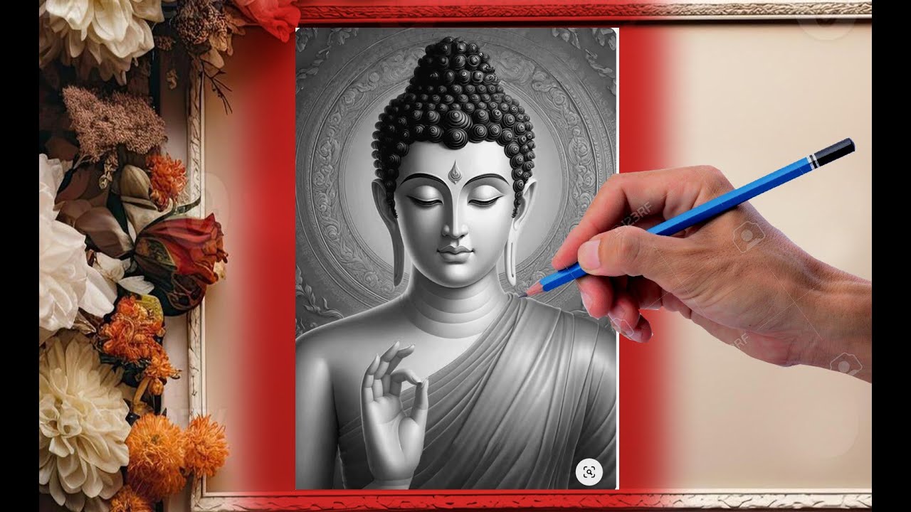 Gautam Buddha Drawing, Buddha Drawing, Grid Method Drawing Tutorial ...