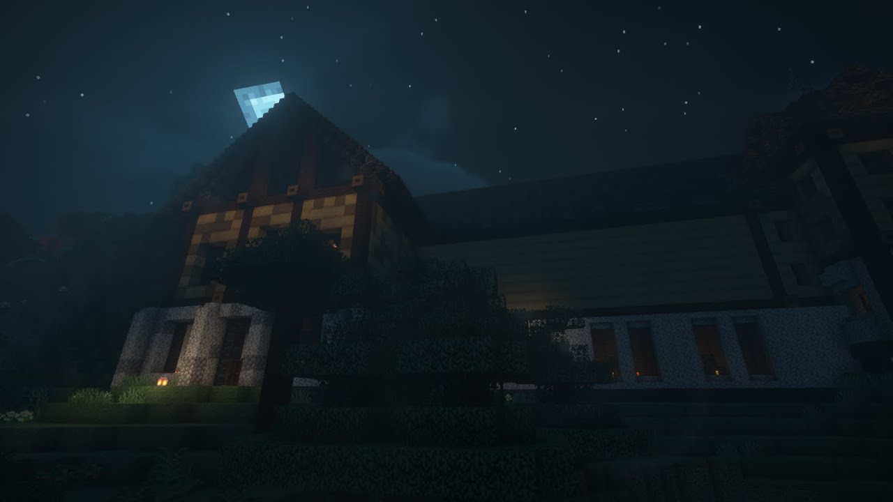 Relaxing Minecraft Longplay - Building a Medieval Log Cabin Mansion ...